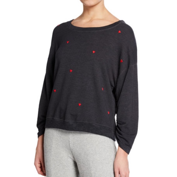 Sundry | Sweaters | Nwt 56 Sundry Heart Patches Boatneck Sweatshirt In ...